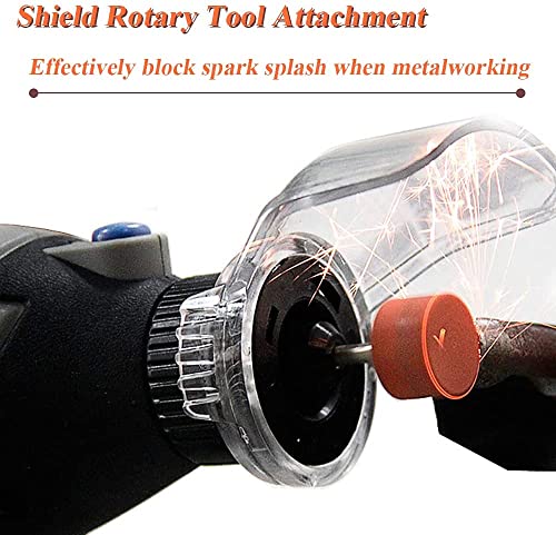 Bestgle 4 pcs Rotary Tool Shield Attachment, Safety Protective Cover Transparent Cover Shield Kit Accessories Wood Metal Cutting Sanding Polishing for Rotary Grinder