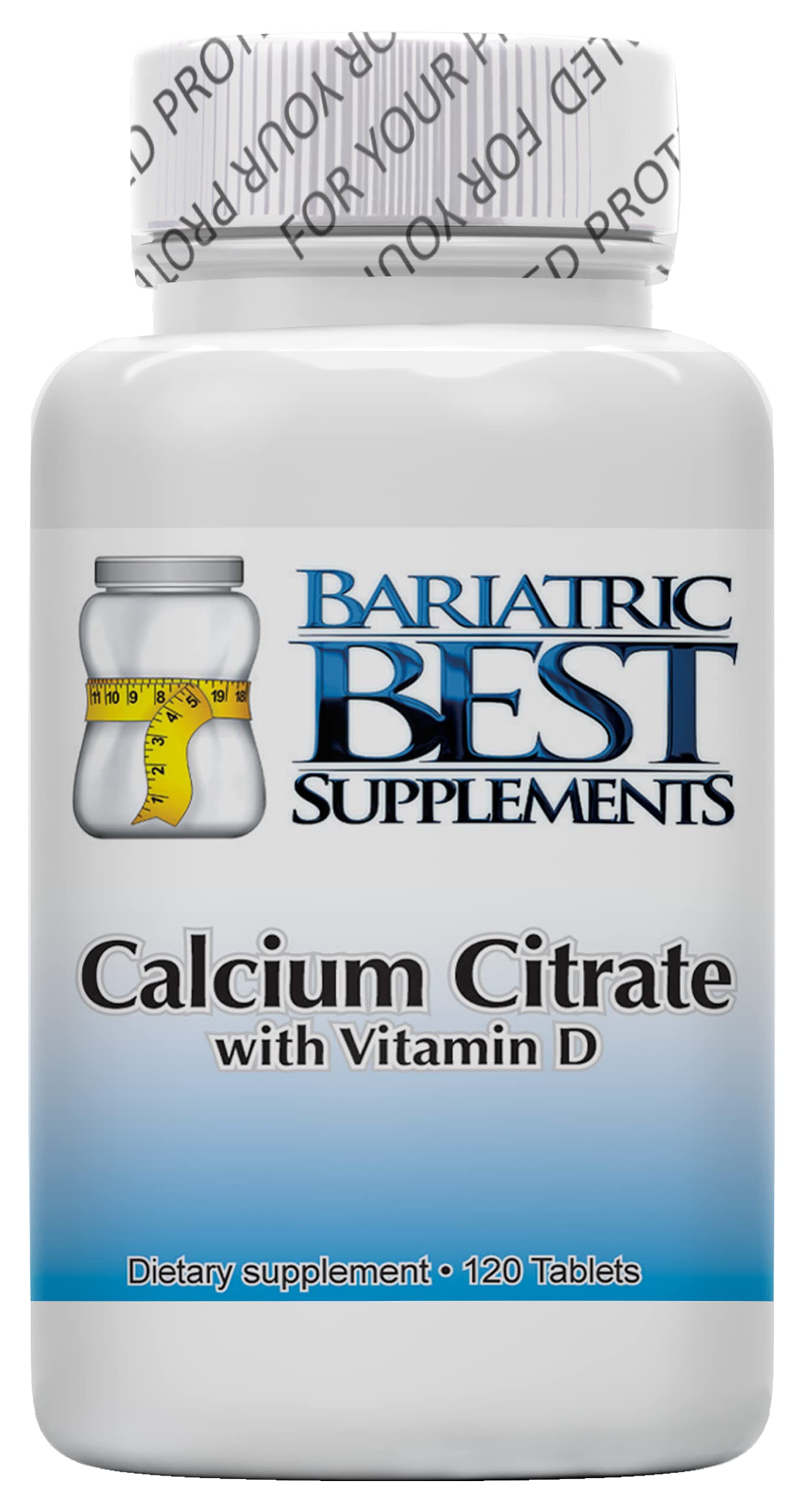 Bariatric Calcium Citrate with Vitamin D3 – Specially Formulated for Post-Bariatric Surgery - Easily Dissolvable for Fast & Effective Absorption - Made in The USA - 600mg, 120 Tablets per Bottle