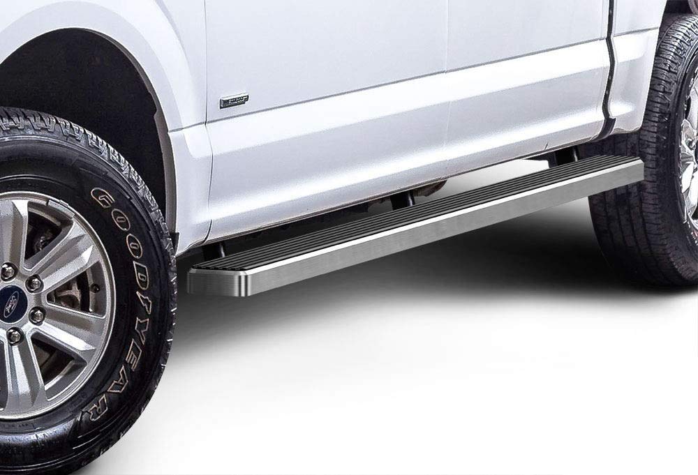 APS Premium 4in Running Boards Compatible with Ford F150 SuperCrew Cab & 17-24 F250 15-24
