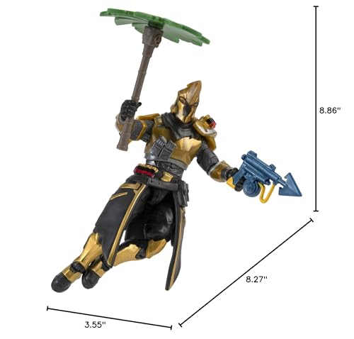 FORTNITE Ultima Knight Hot Drop Figure - 4 Inch Action Figure with 25+ Points of Articulation - Includes Vanquisher Harvesting Tool, Palm Leaf Umbrella Glider, Dragoncrest Back Bling, 5 Weapons