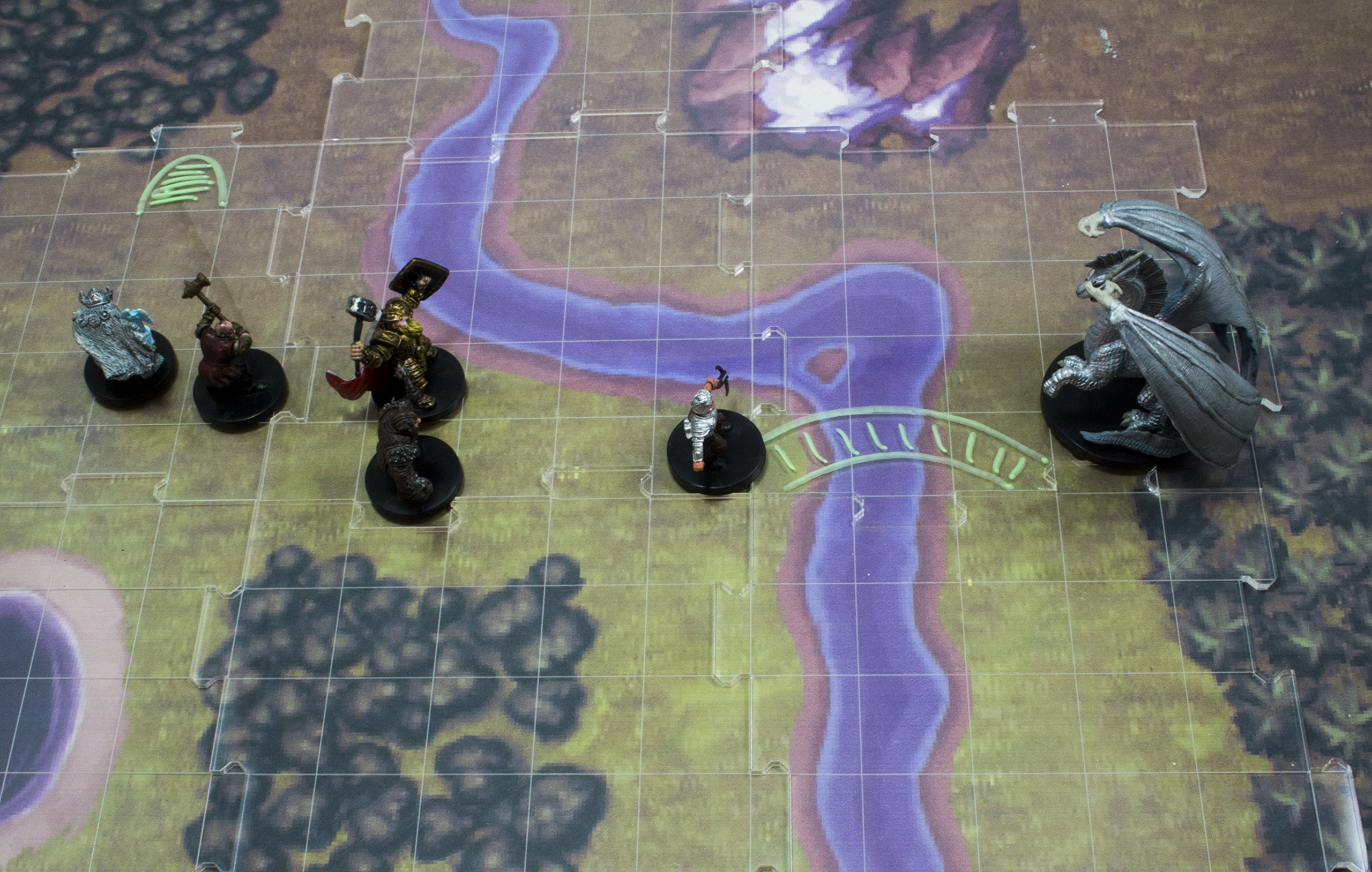 Interchangeable Clear Battle Tiles Great for D&D and RPG Games Combo Pack ~ 4-Small, 4-Big