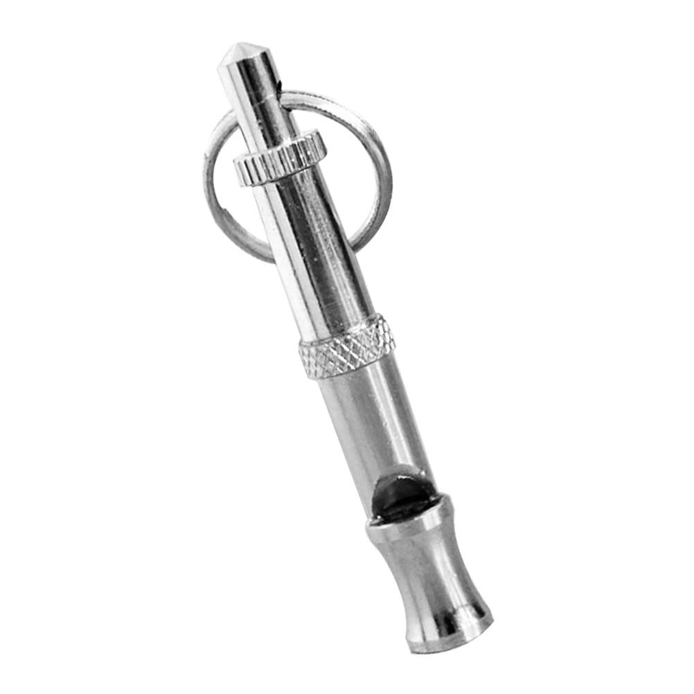 LNYMZD Silver Pets Whistle Adjustable Pet Training Sound Control Stainless Steel Puppy Bark Whistles with Suspendable Key Chain Dogs Training and Behavior Aids