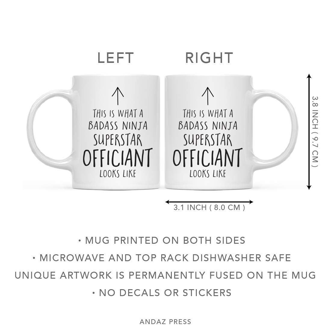 Andaz Press Funny 11oz. Ceramic Coffee Tea Mug Gift, This is What a Badass Ninja Superstar Officiant Looks Like, 1-Pack, Birthday Christmas Gift Ideas