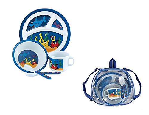 Under The Sea 5 Piece Children's Melamine Mealtime Set