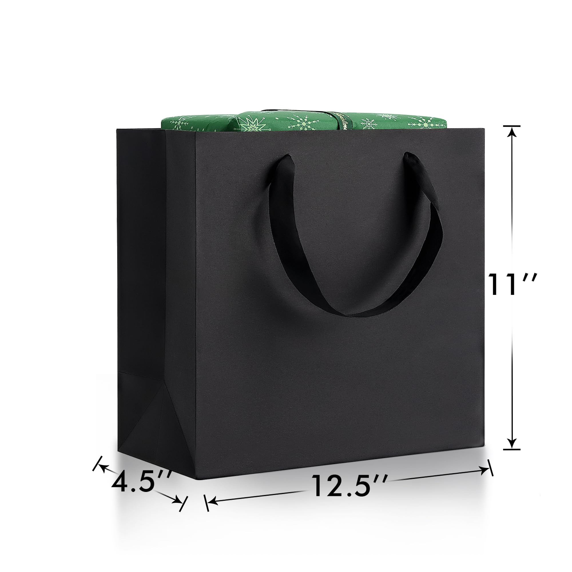 Generic Black Gift Bags With Handles: 12.5x4.5x11 Inch 30pcs Large Paper Bags Bulk For Party Shopping Wedding Birthday