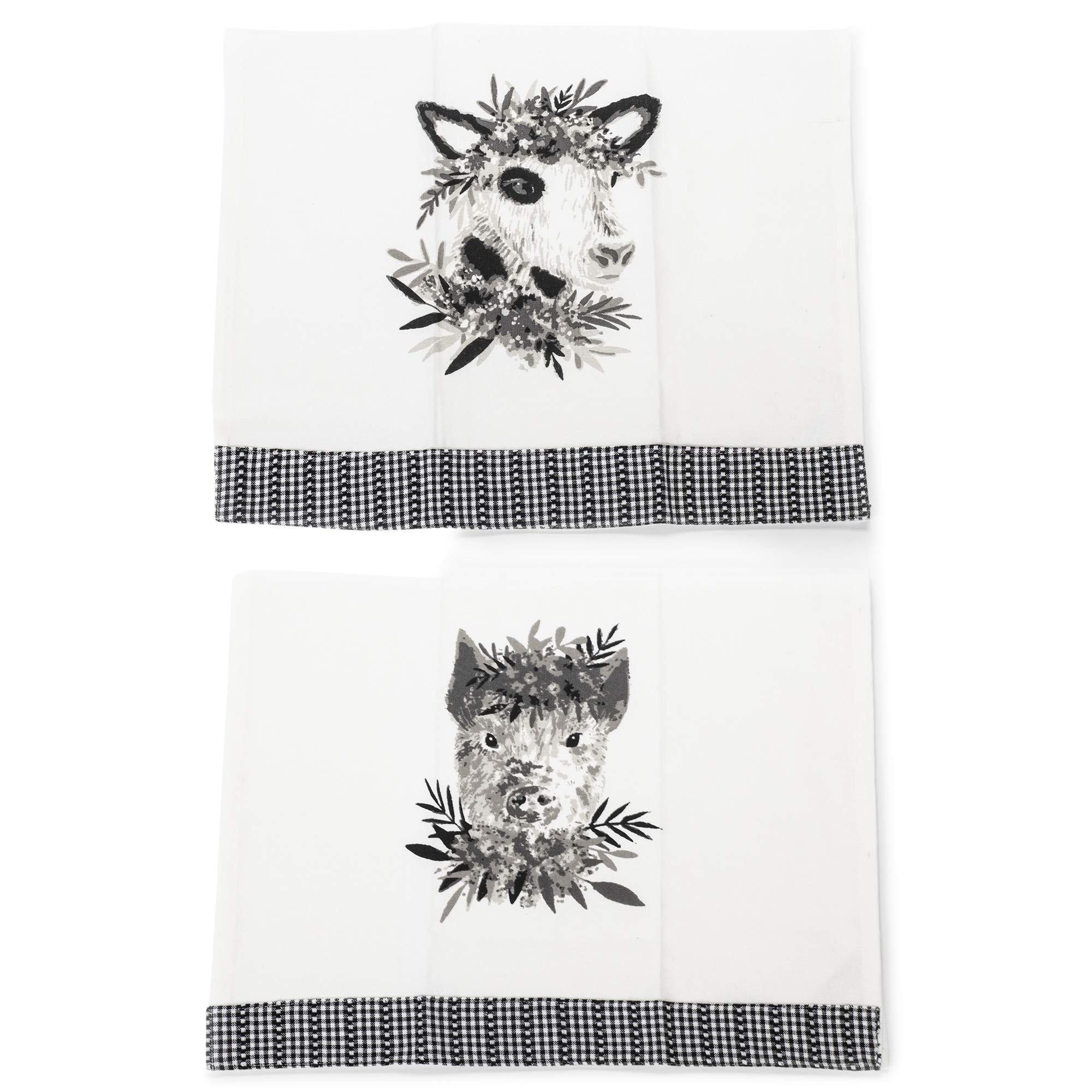 Barn Animals Embellished Dishtowels