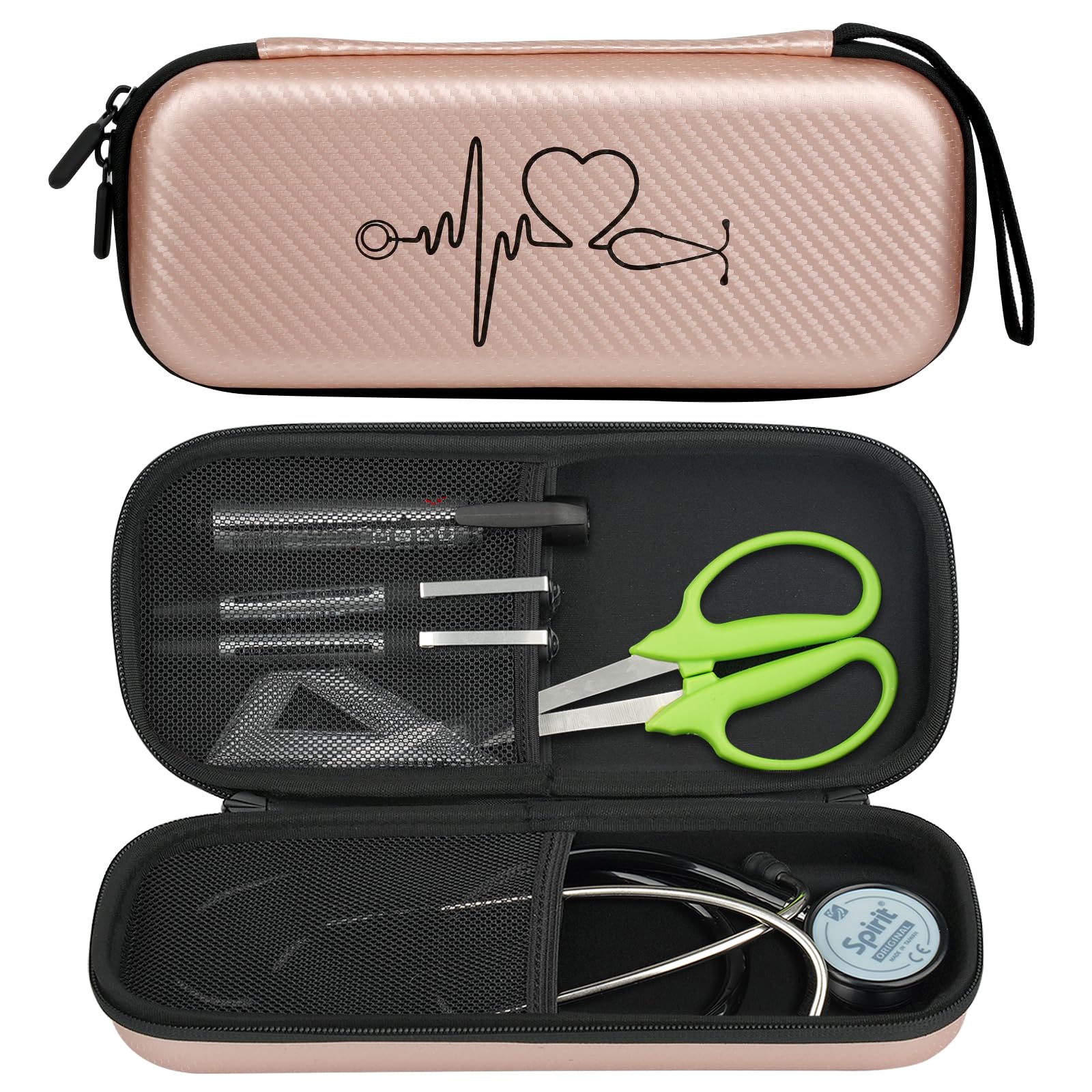 CDBXPRG Stethoscope Case for 3M Littmann Classic III,Stethoscope Carrying Case for Nurse Gift,Lightweight Stethoscope Travel Holder for Lightweight II S.E (Pink)