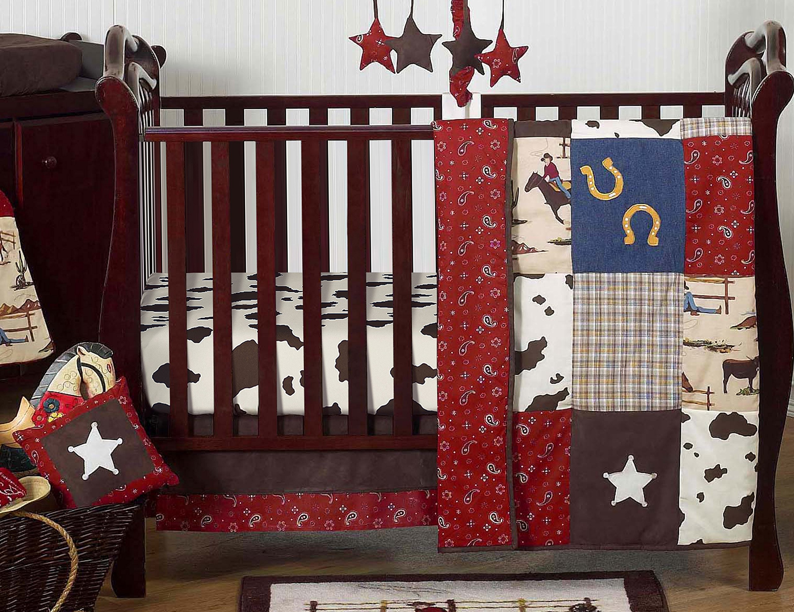 Sweet Jojo Designs Wild West Western Horse Cowboy Baby Boy Bedding 11pc Crib Set