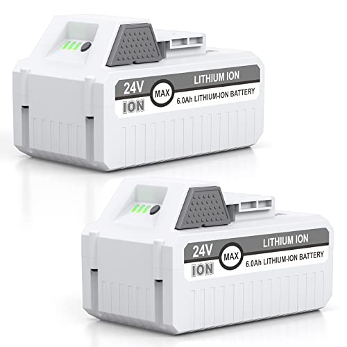 C D H 2 Packs 24V 6000mAh Replacement Battery for Snow Joe+Sun Joe 24V Lithium-iON Battery Series 24BAT-LTX/LTW/LTE/LT/XR Pro