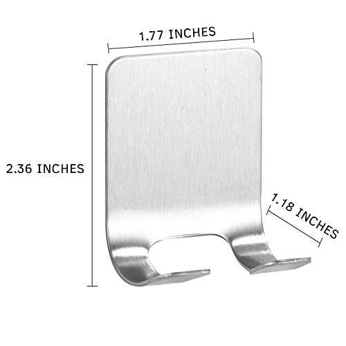 BYFU 8 Pack Adhesive Razor Hooks Shaver Hook Hanger, Heavy Duty Stainless Steel Wall Holders for Bathroom Kitchen Closet Organizer