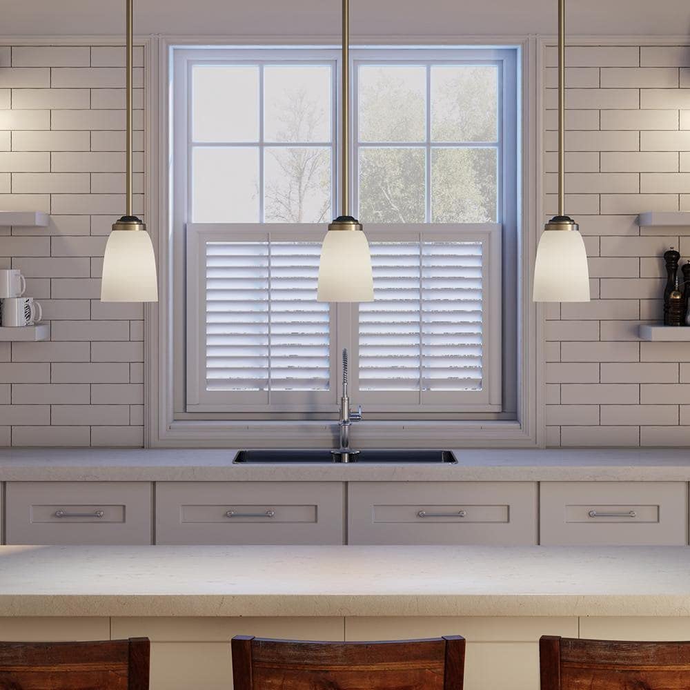 Hampton Bay 1-Light Brushed Nickel Mini Pendant
