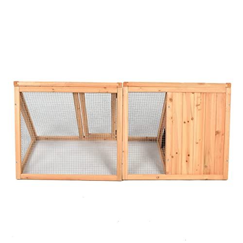 Ecolinear Rabbit Hutch Wooden Bunny Cage A-Frame Chicken Coop for Small Animals (46E)