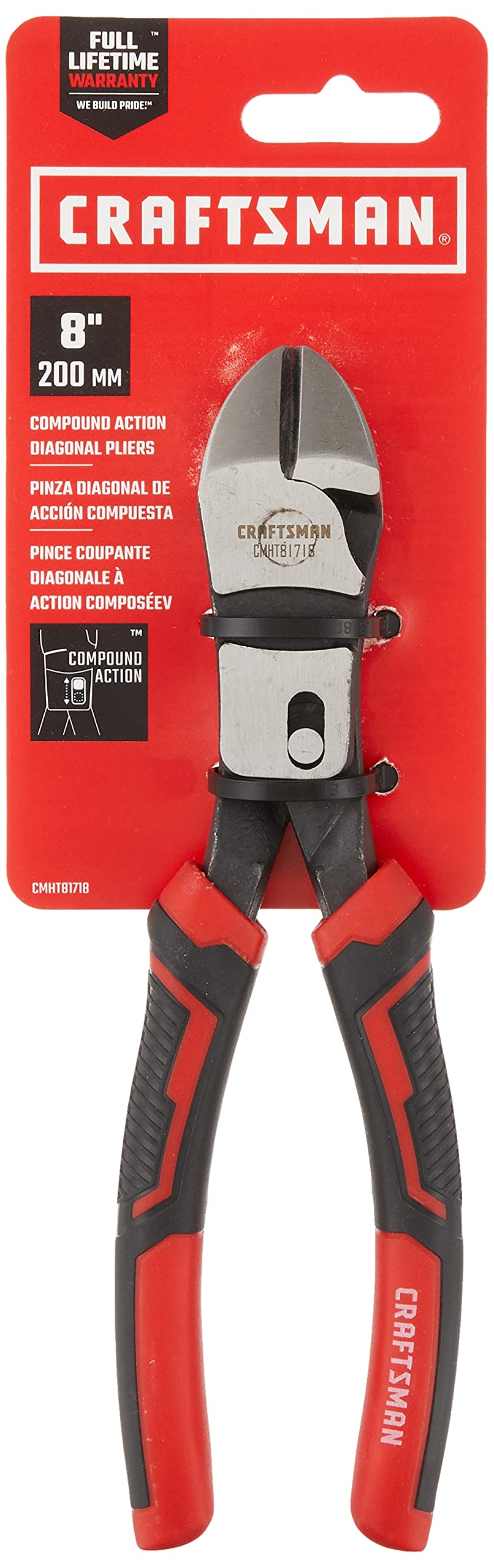 CRAFTSMAN Diagonal Cutting Pliers, 8-Inch Compound Action (CMHT81718)