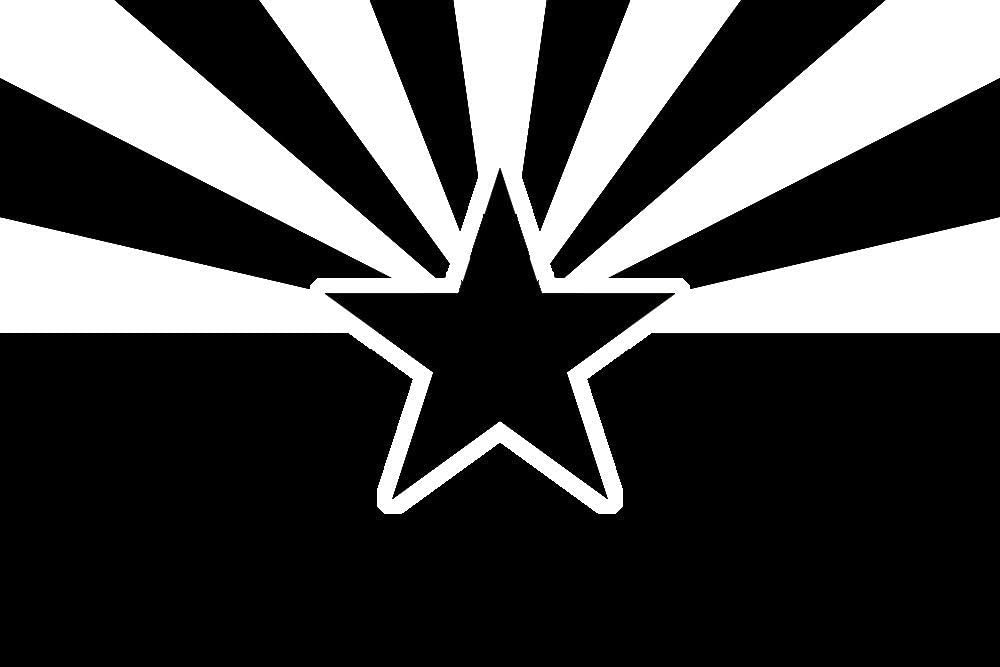 Arizona State Flag Dye Cut Decal Vinyl Sticker Auto Car Truck Wall Laptop 6" Wide - Black Color