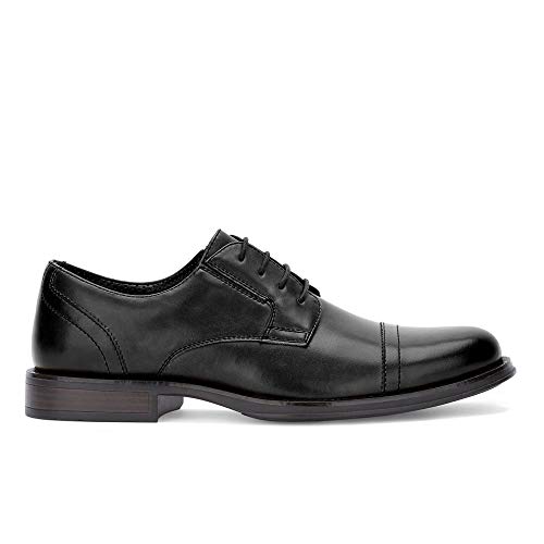 Dockers Mens Garfield Dress Cap Toe Oxford Shoe - Wide Widths Available, Black, 10.5 W