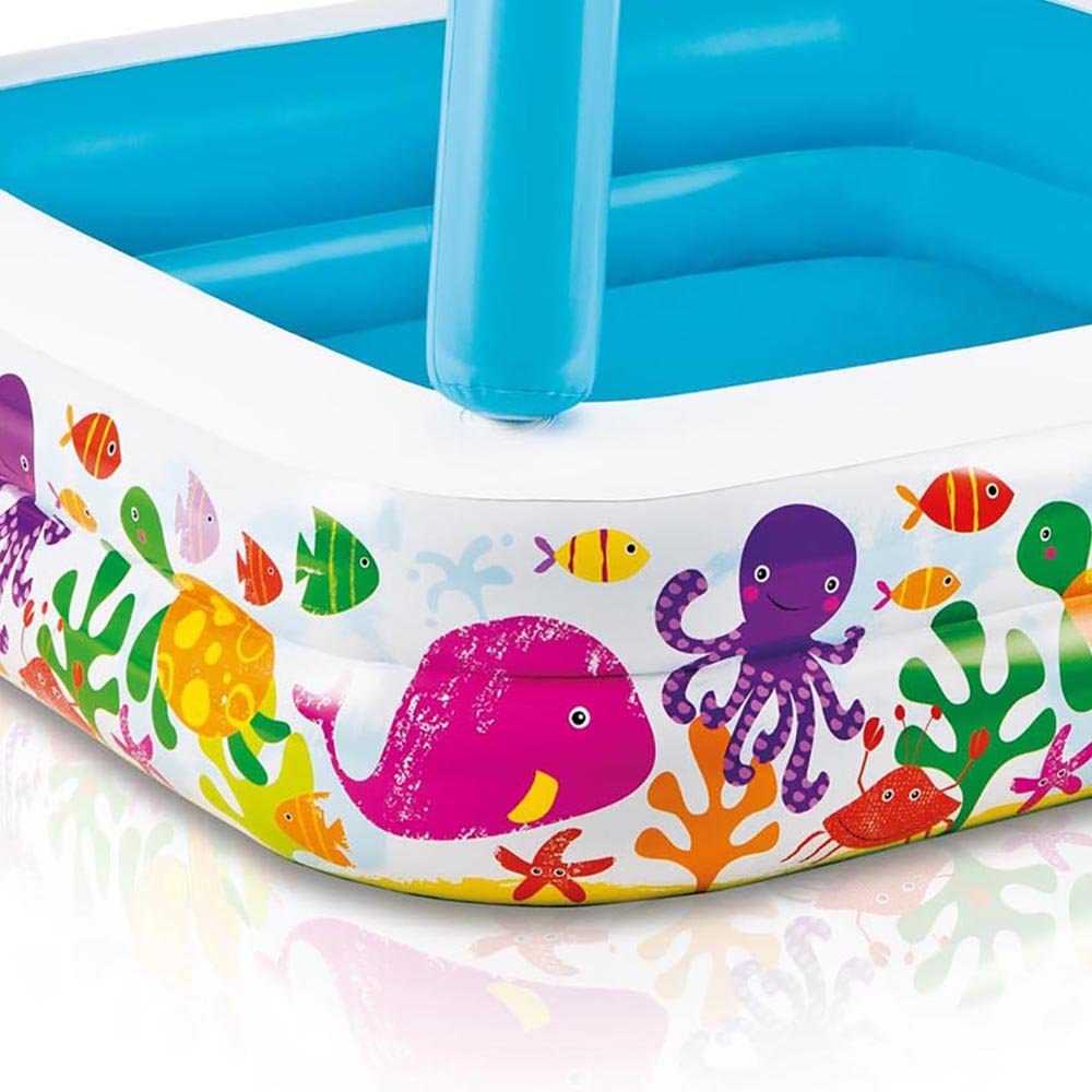Intex Sunset Inflatable Baby Pool (2 Pack) & Inflatable Ocean Scene Kids Pool
