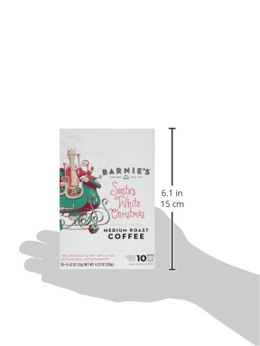 Barnie's Single Serve Santa's White Christmas Coffee Pods with Coconut, Caramel and Warm Vanilla Flavors, Medium Roast Coffee Compatible with Keurig Brewers, 10 Count