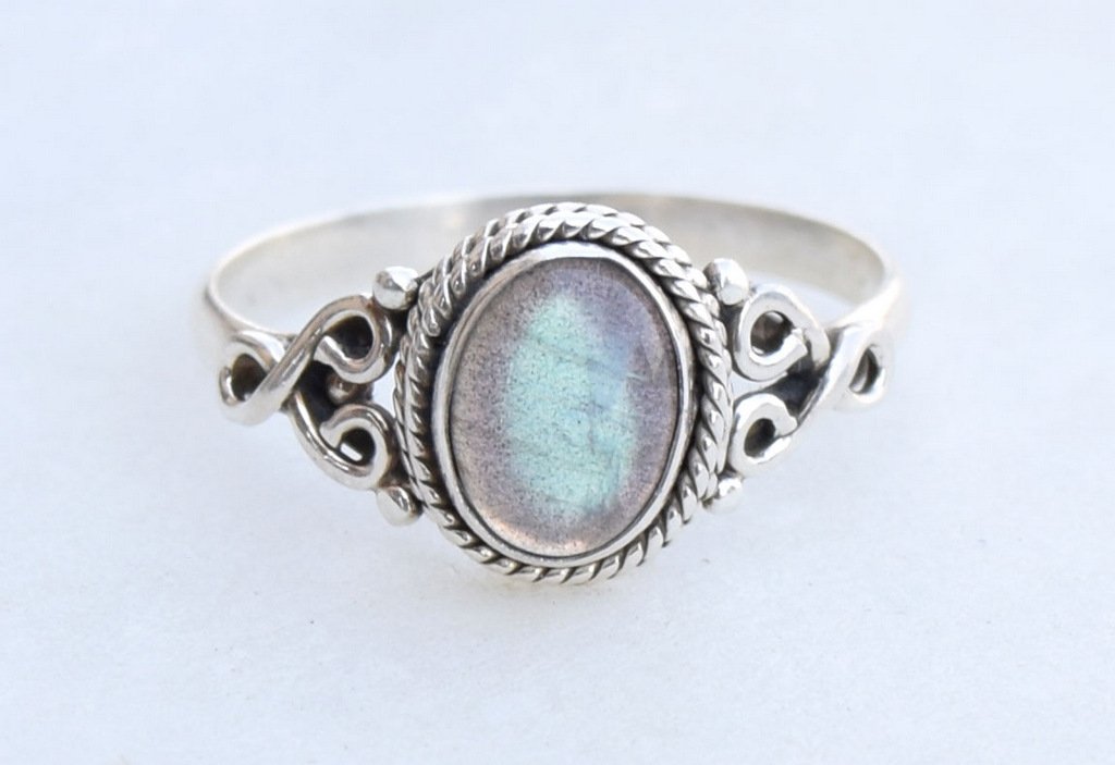Labradorite Stone Ring 925 Sterling Silver Statement Ring For Women Handmade Rings Gemstone Christmas Promise Ring Size US 9 Gift For Her