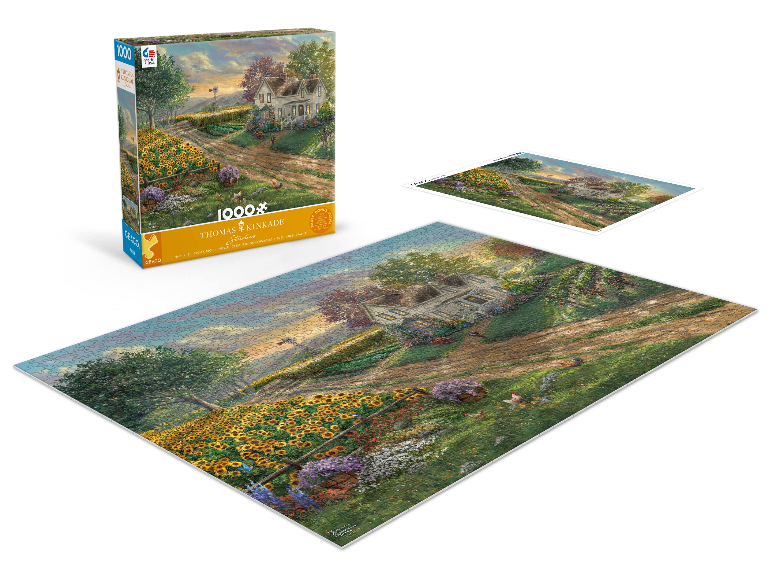 Ceaco - Thomas Kinkade - Sunflower Fields - 1000 Piece Jigsaw Puzzle