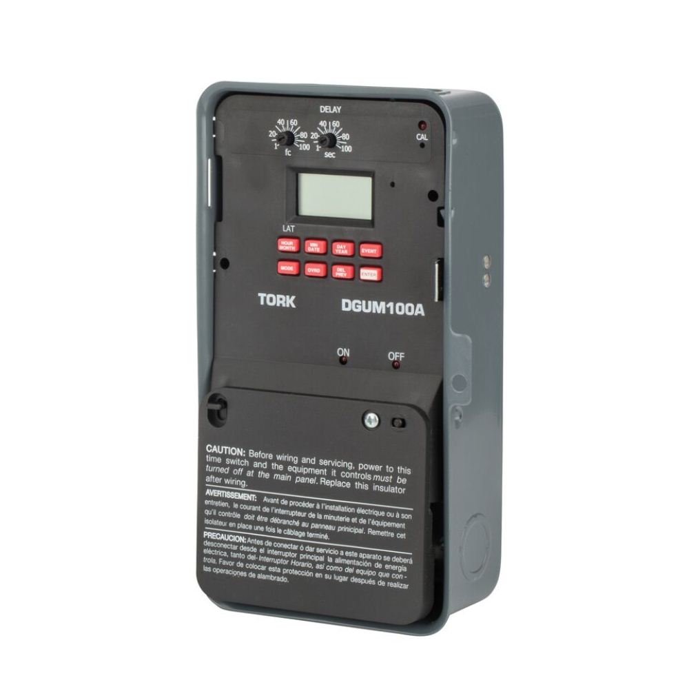 NSI DGUM100A-Y Series DGU Lighting Control with Photo/Override Input Control Time Switch, Metal Indoor NEMA 1 Enclosure, 120-277 VAC 50/60 Hz Input Supply, SPDT Momentary Output Contact