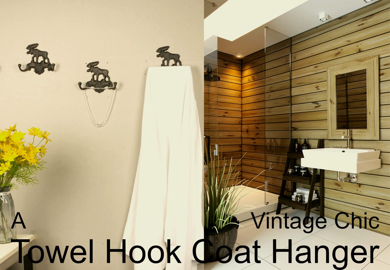 Stelalloy Decorative Wall Hook, Wrought Iron Hooks, Cast Iron Coat Hooks, Deer Antler Décor Wall Hook Animal, Rustic Coat Hooks, Towel Holder, Key Holder Wall, Pool Towel Rack, Patio Décor