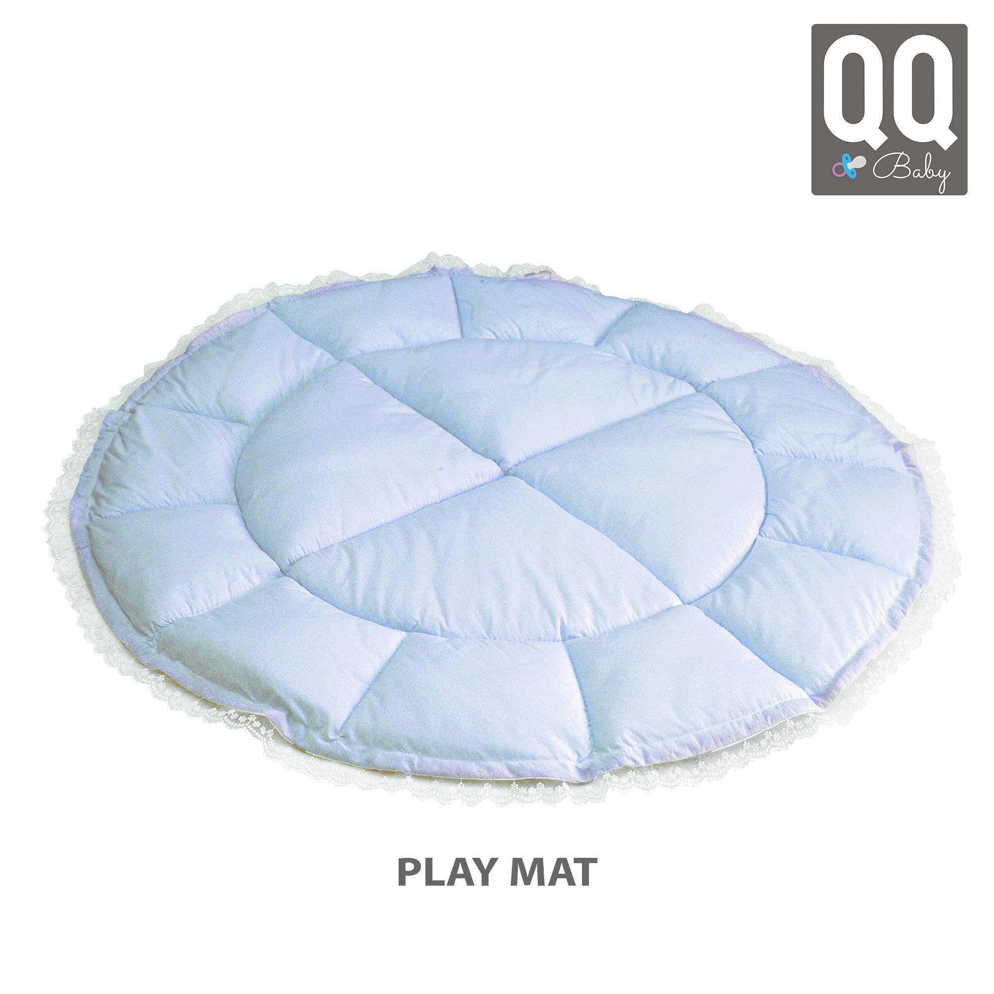 Baby Play Nest Sleeping Bed & Play Mat & Toy Bag | 100% Turkish Cotton | Multi-Functional & Adjustable | 3 Color Variations | 2 Decorative Pillows & Round Shape by QQ Baby