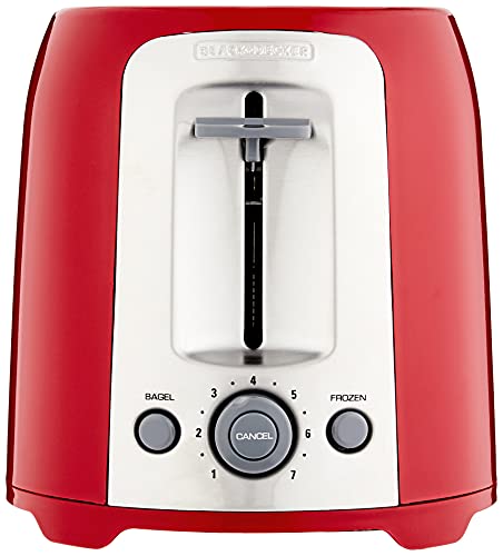 Farberware Classic FMO11AHTBKN 1.1 Cu. Ft. 1000-Watt Microwave Oven with LED Lighting, Metallic Red & BLACK+DECKER 2-Slice Toaster, Red, TR1278RM