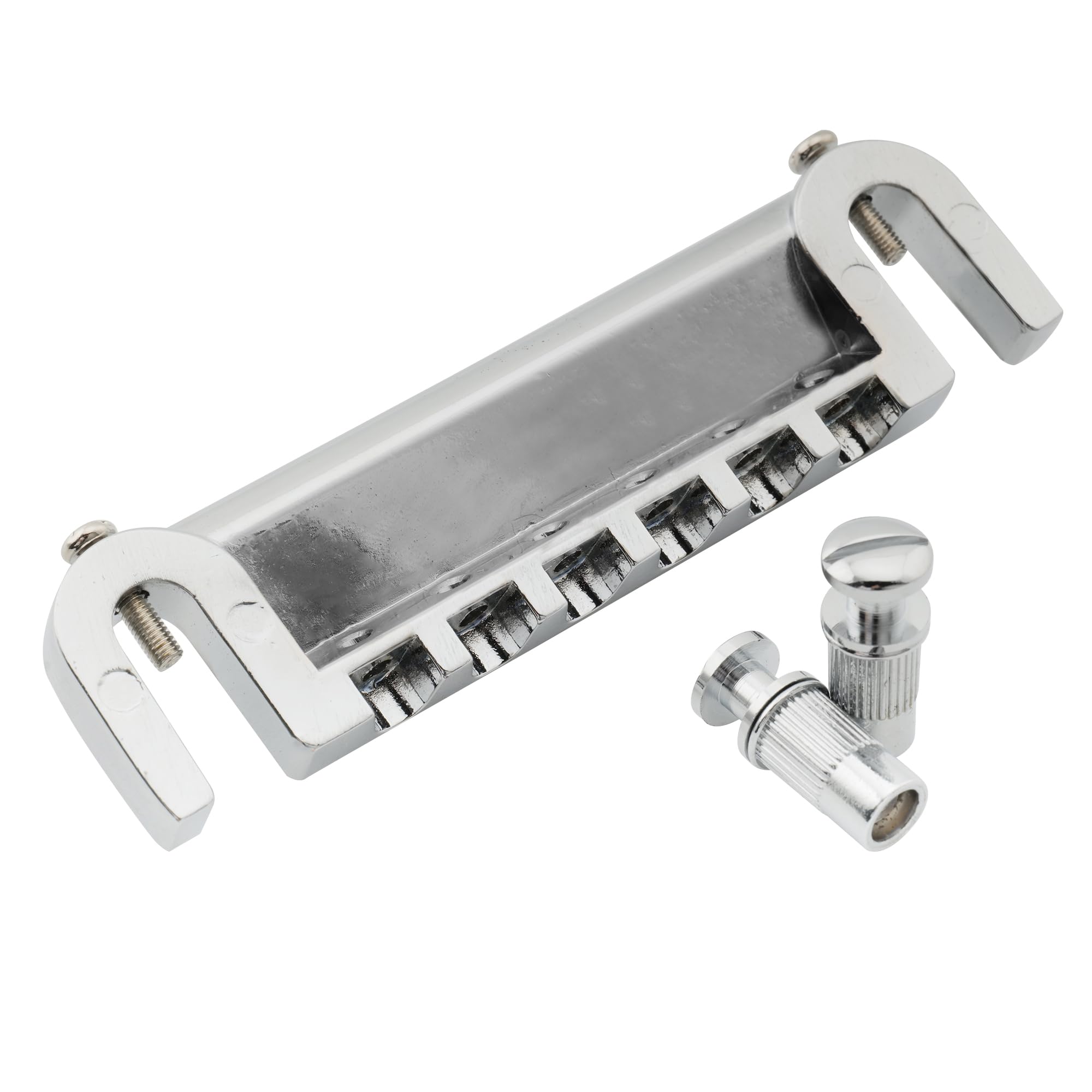 Musiclily Pro 52.5mm Adjustable Wraparound Bridge Tailpiece for Epiphone Les Paul Junior LP Style Electric Guitar, Chrome