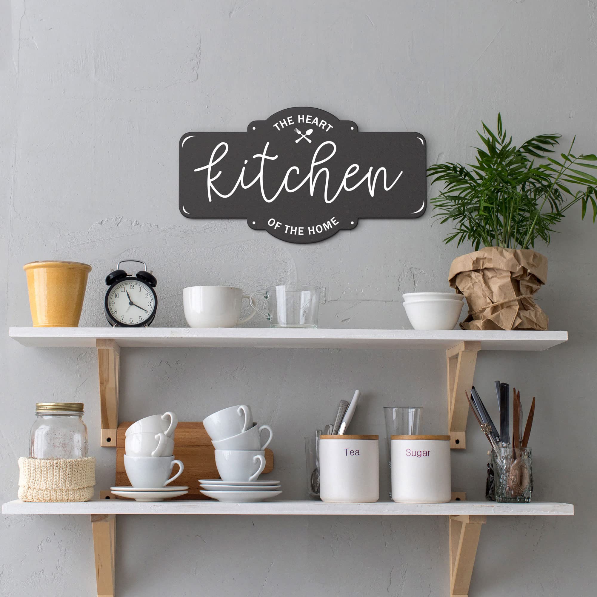 Barnyard Designs Rustic Metal Kitchen Wall Decor Sign, Country Farmhouse Decoration for Your Home, Kitchen, or Dining Room, 16β x 8.5β
