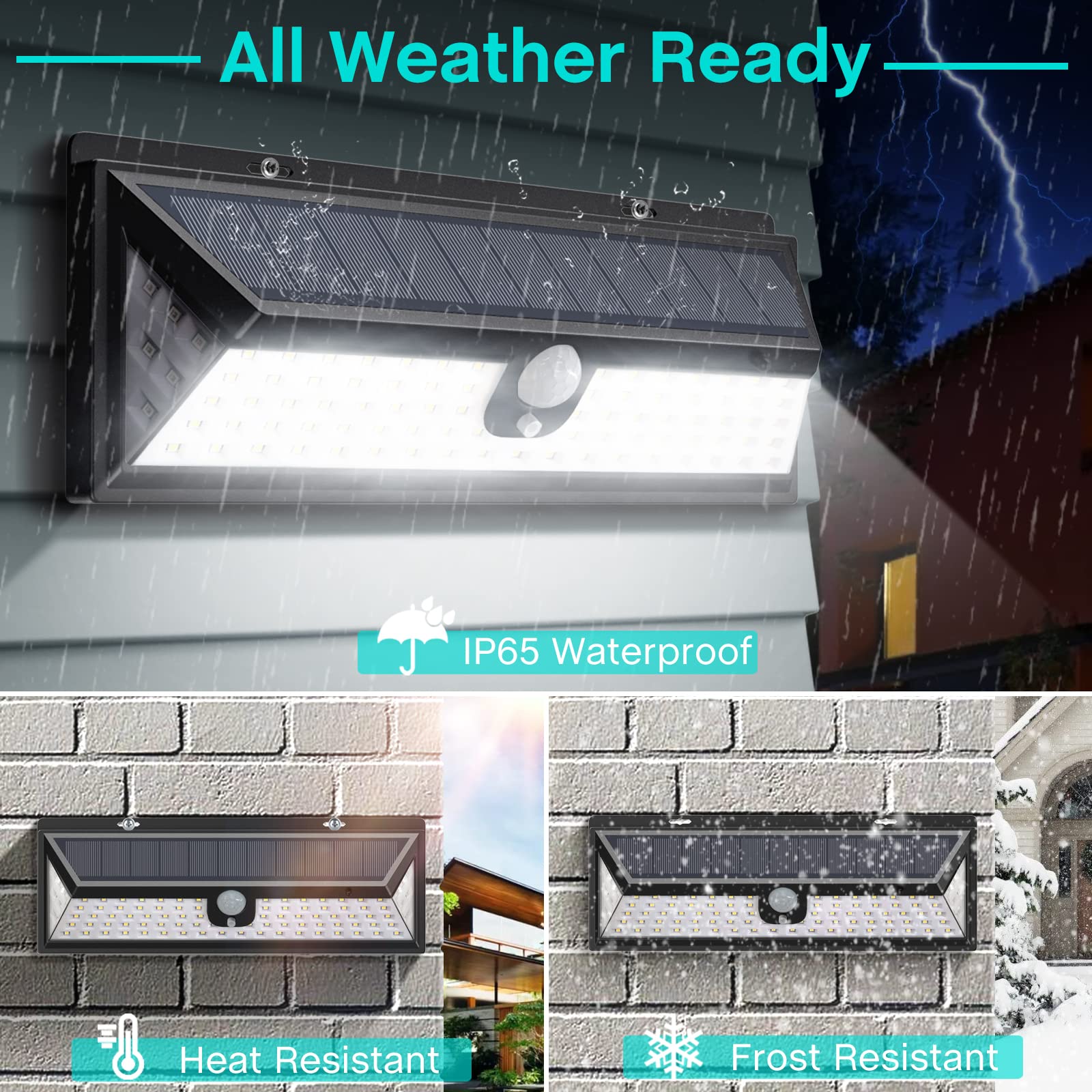 Solar Motion Sensor Security Lights Wall Lights Solar Sound Alarm Strobe Light,4 Modes IP65 Waterproof,Solar Reflector Lights Outdoor LED Motion Sensor Noise Maker with Remote for Garden Patio Yard