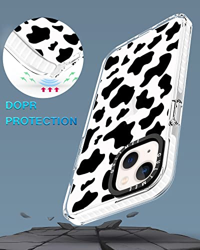 GULTMEE [3 in 1 Designed for iPhone 13 Case Cow Print with Built-in Bumper Shockproof Protective Phone Case Cover for iPhone 13 Cases 6.1" Tempered Glass Screen Protector + Camera Lens Protector