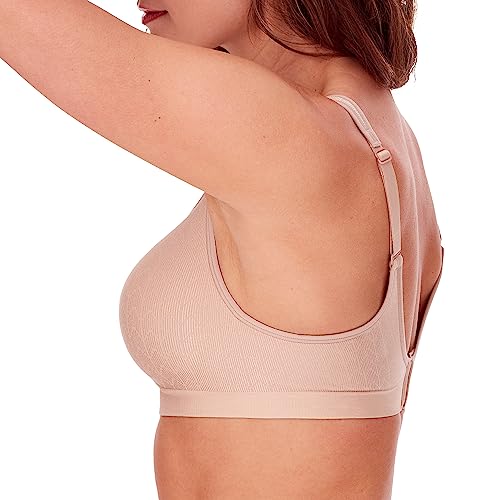 Bali Womens Comfort Revolution Wireless Bra, Full-coverage Wirefree Cool Fabric Full Coverage Bra, Almond Zag, 36B US