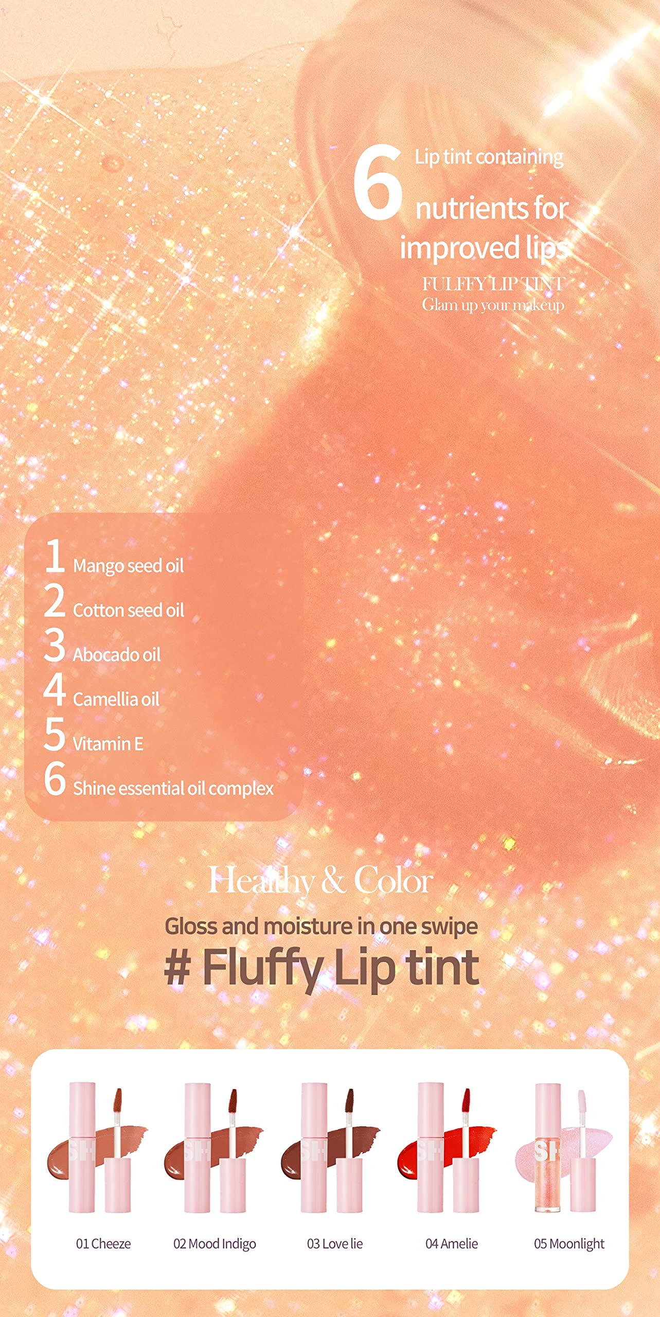 BLESSED MOON FLUFFY LIP TINTㅣ Long Lasting and Highly Pigmented Reb-Brown Cherry Matte Lip Tint, Moisturizing and Nourshing Lip Tint (02 MOOD INDIGO)