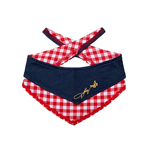Doggy Parton Blue Printed Denim & Gingham Print Bandana for Pets Large/X-Large