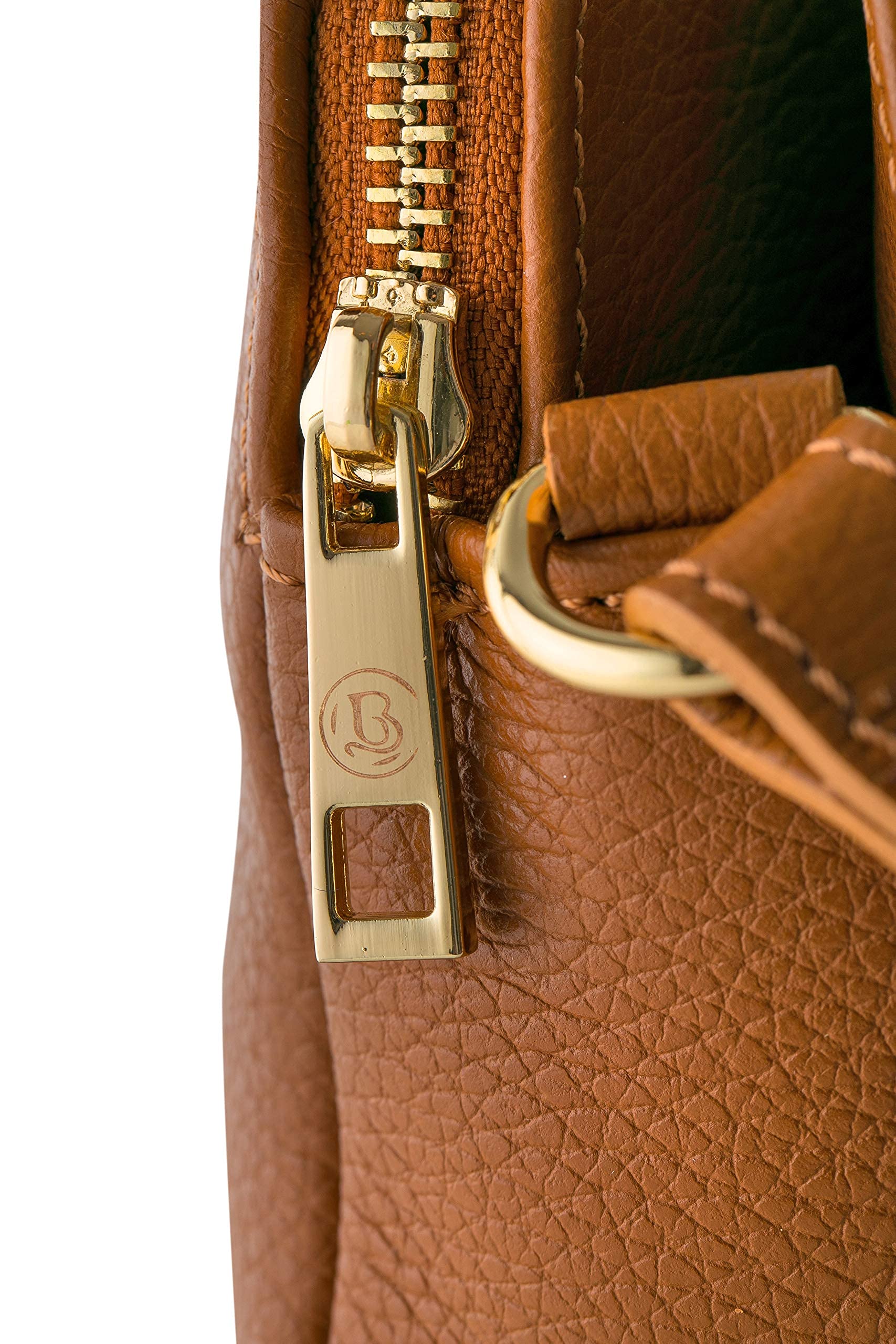 Baroncelli Crossbody Bag Made in Italy with Long Stripe Genuine Italian Soft Leather Brown