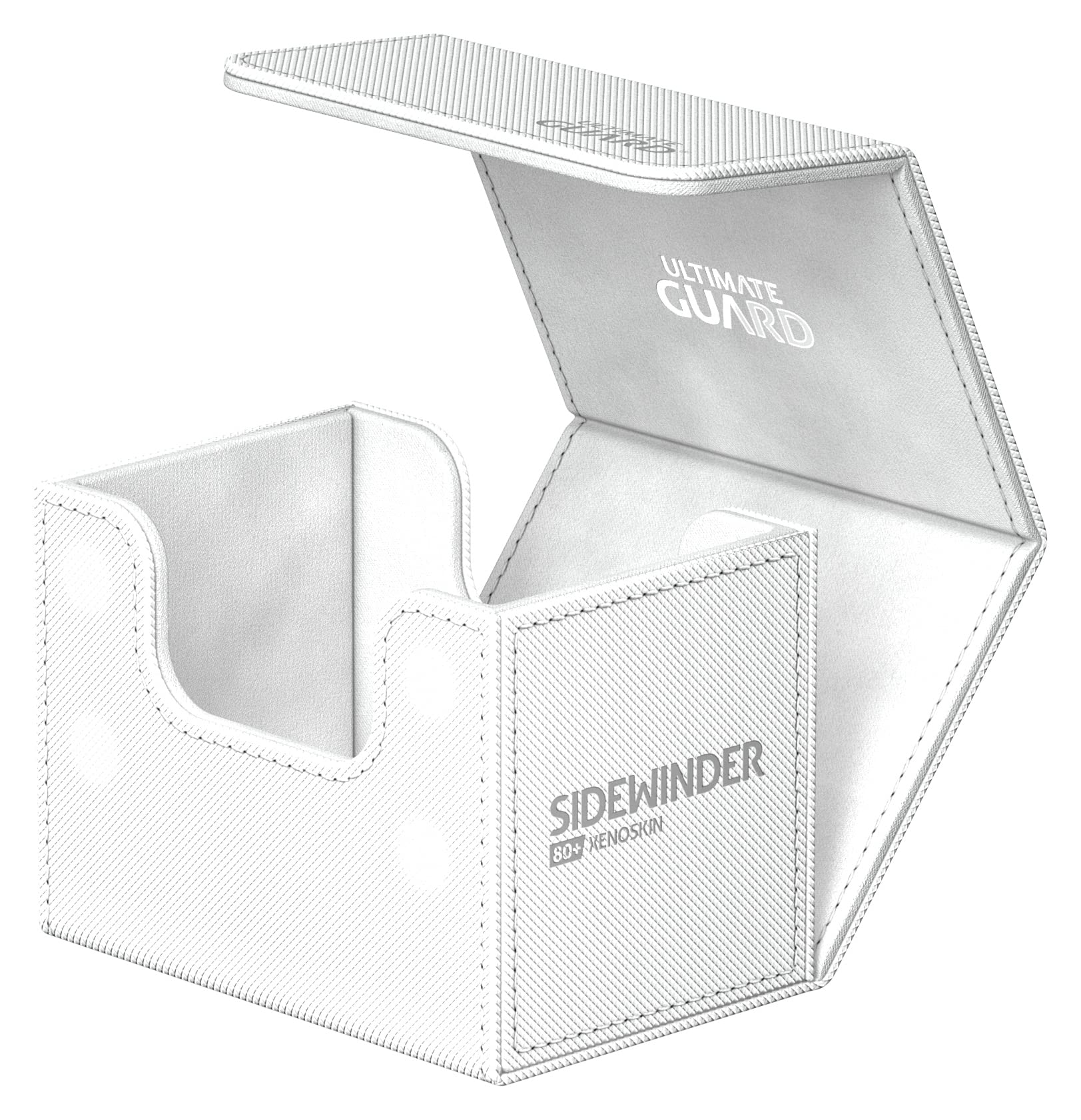 Ultimate Guard Sidewinder 80+, Deck Box for 80 Double-Sleeved TCG Cards, White, Magnetic Closure & Microfiber Inner Lining for Secure Storage