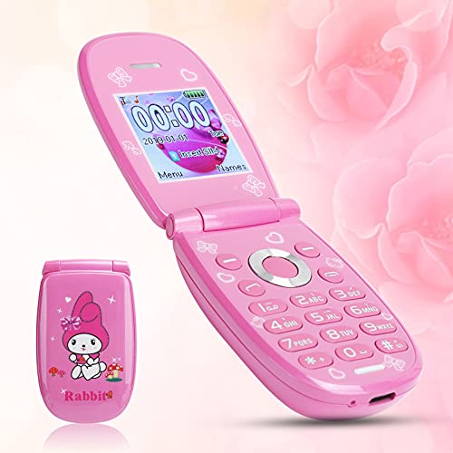 Dpofirs Portable Cute Flip Mobile Phone, Smallest Mobile Phone Toy for Kids Toddlers Students, 1.44in Mini Cell Phone, Mini Phone Gifts for Kids(Pink)