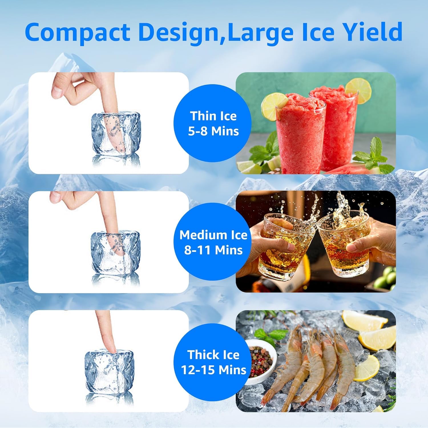 Commercial Ice Maker Machine – 88 lbs/24H Wide Stainless Steel Undercounter Freestanding Ice Machine Self Clean with Water Filter and Ice Scoop for Restaurants, Bars, Home, Offices, and Cafes