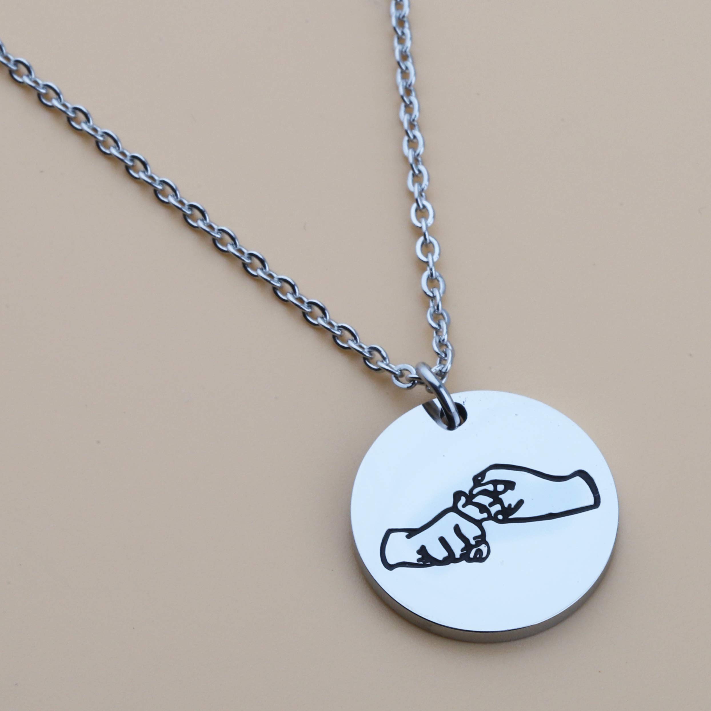 BEKECH ASL Necklace Friendship in Sign Language Charm Pendant Necklace Sign Language Jewelry ASL Friendship Gift ASL BFF Gift