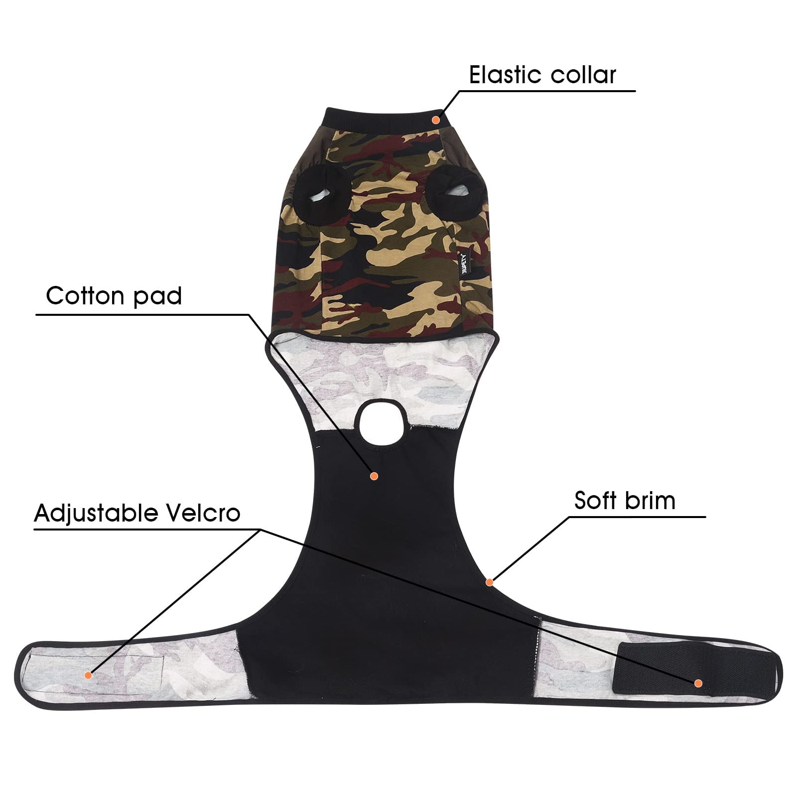 Jiupety Dog Recovery Suit Adjustable, Dog Bodysuit for Abdominal Wound After Surgery, Substitute E-Collar, 3XL Size, Anti-Licking Surgical Dog Onesies, Camo.