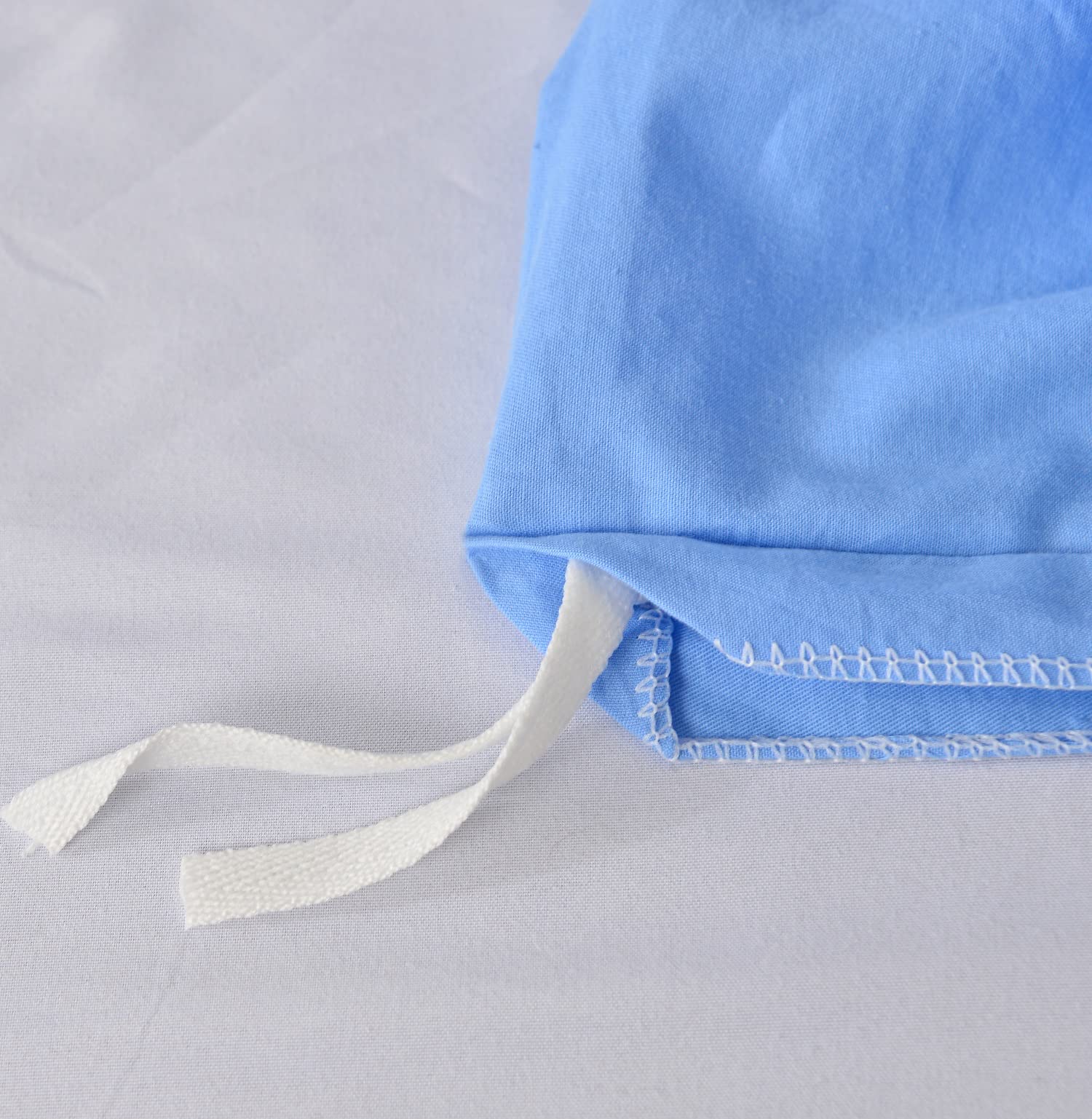 Colourful Snail 100-Percent Natural Washed Cotton Duvet Cover Set, Ultra Soft and Easy Care, Zipper Closure, Corner Ties, Simple Bedding Style, King, Blue (Comforter Not Included)