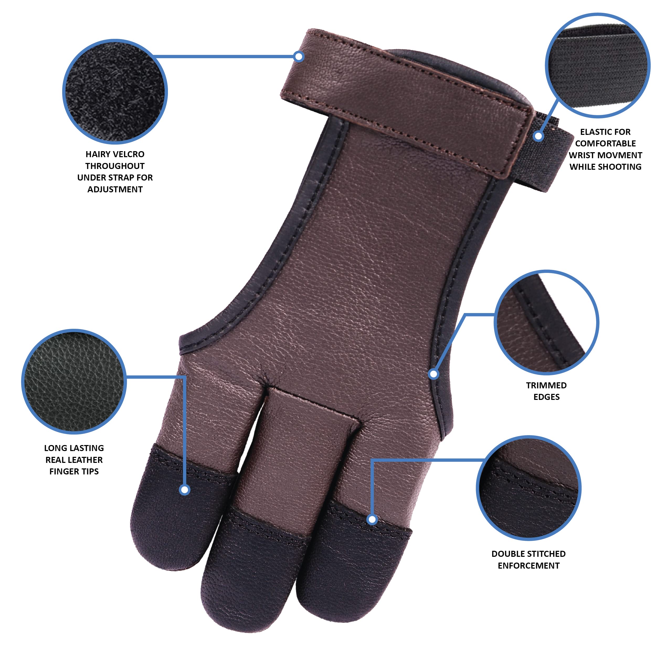 Archery Glove is Main Archery Equipment in Bow and Arrow Game, Widely Used in Shooting Archery Targets for Backyard with Any Recurve Bow, Compound Bow and Youth Bow (X-Small)