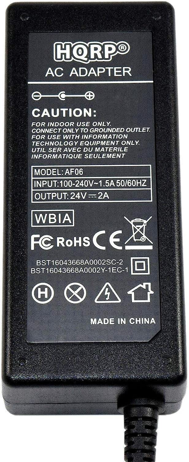 HQRP 24V AC Adapter Charger Compatible with Microsoft WRW01 WRWO1 WRW02 WRWO2XBOX 360 X Box 360 Racing Wheel Spare Replacement Power Supply PSU Cord Adaptor + Euro Plug Adapter