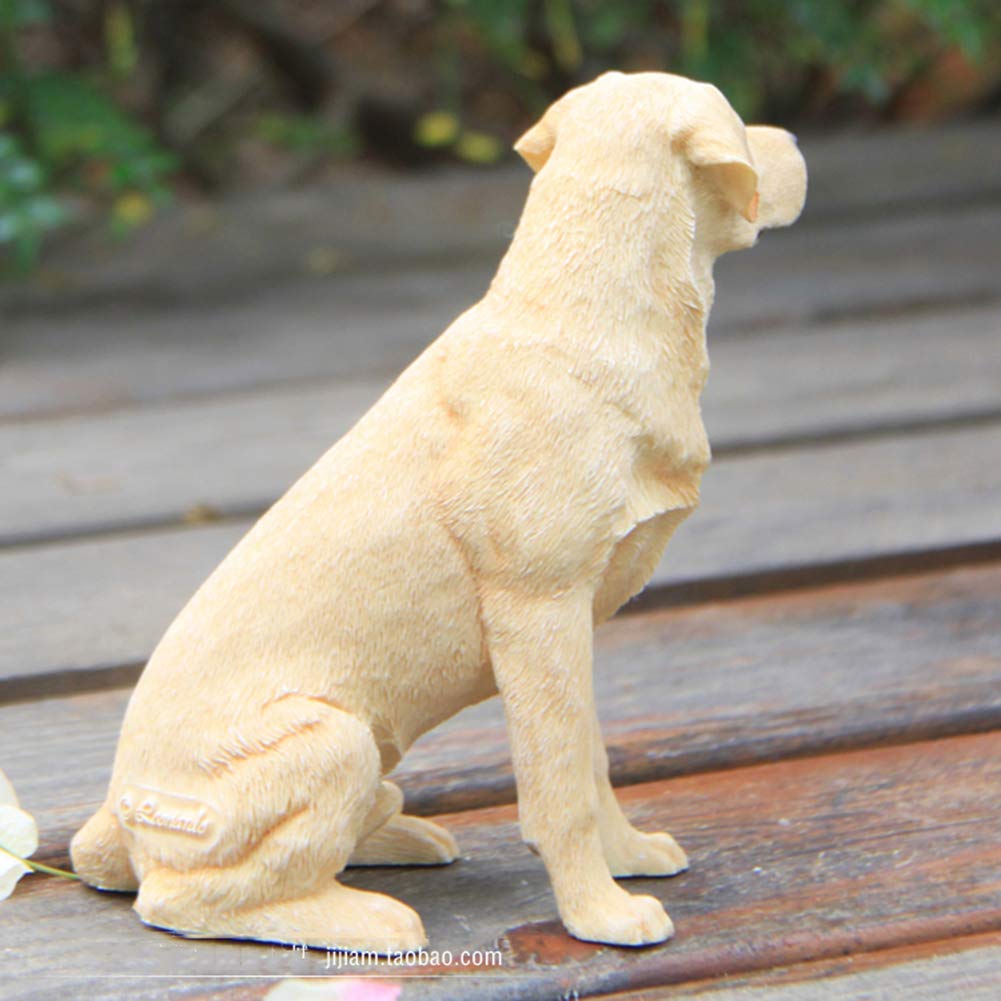 Labrador Golden Retriever Statue, Home Garden Art Sculpture Dog Model Car Seated Decoration Crafts Collection 4.72.55In,Black