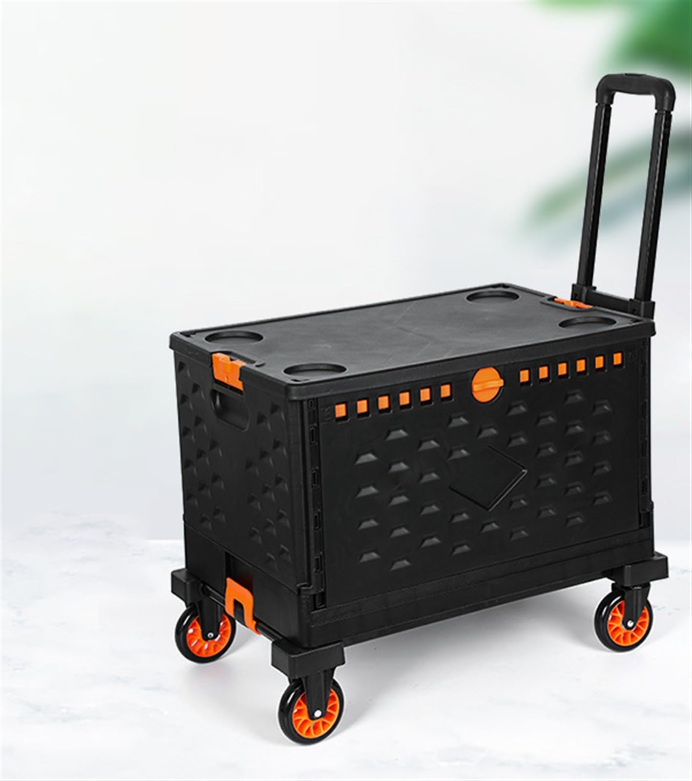 RTDAC Outdoor folding trolley shopping cart, Black, DBN008