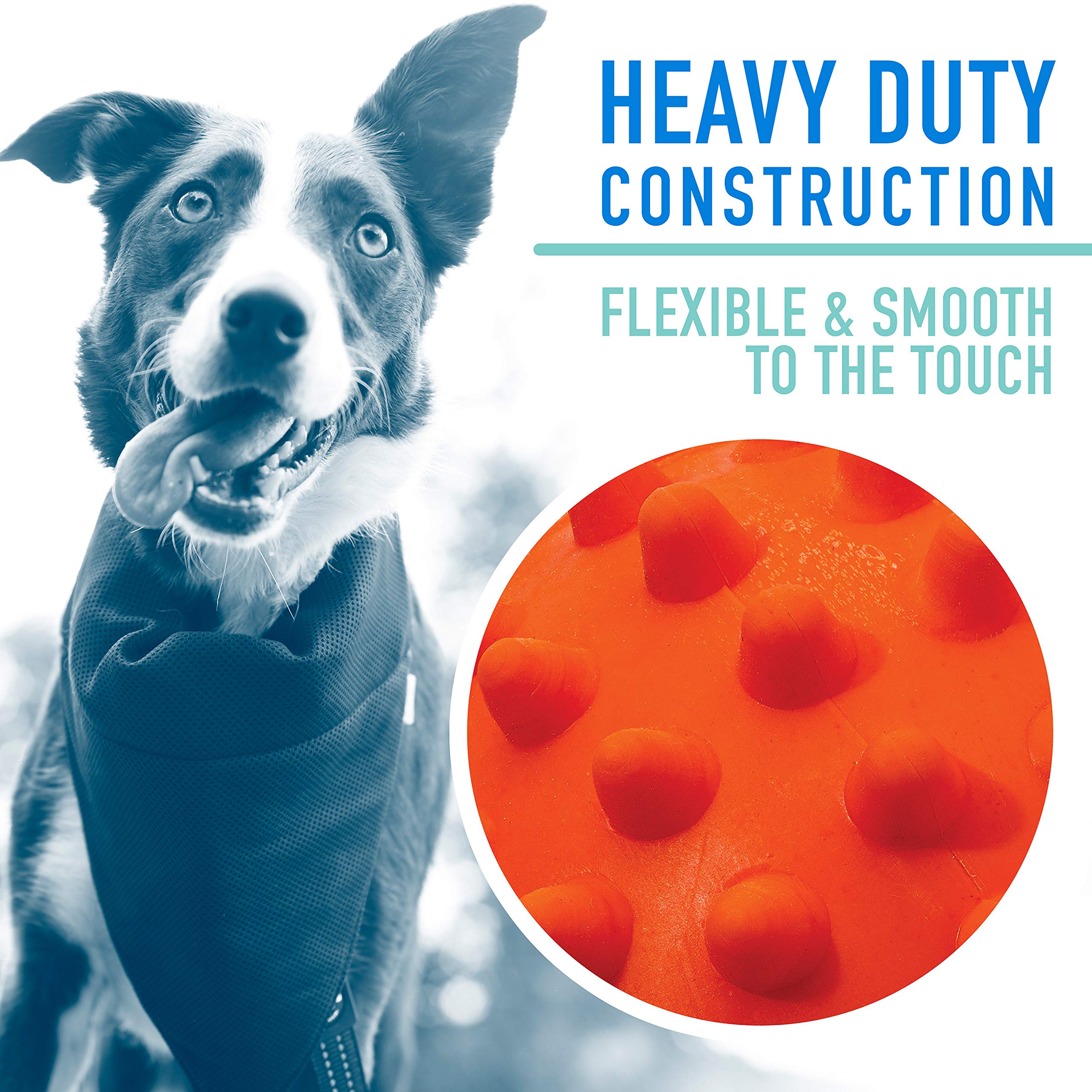 Franklin Sports Ready Set Fetch All Weather Ball - Launcher Ball - Slobber and Water Resistant,Orange