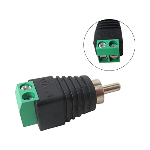 BATEMEN W 10x Professional 12V Phone RCA Plug to AV Screw Terminal Plug Connector Audio Adapter Jack Plug Suitable for CCTV Installers and for All DC Cameras Part