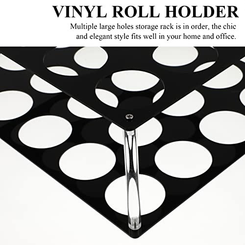 Vinyl Roll Storage Rack 20 Holes Acrylic Vinyl Rolls Holder Organizer Display Storage Stand for Art Craft Paper Room Decor (Aperture 2 Inch)