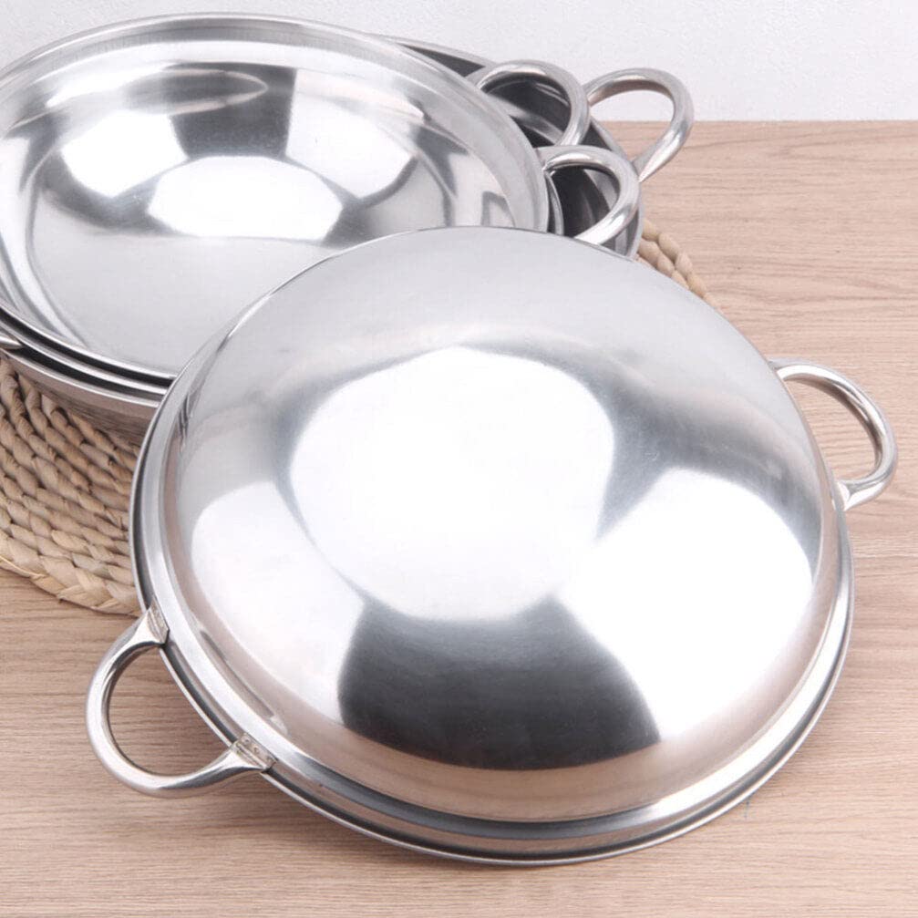 CALLARON Stainless Steel Frying Pan Skillet Crepe Pancake Pan Hot Pot Everyday Pan Omelette Cooking Pan Round Griddle Pan Cookware with Handle and Lid 25cm
