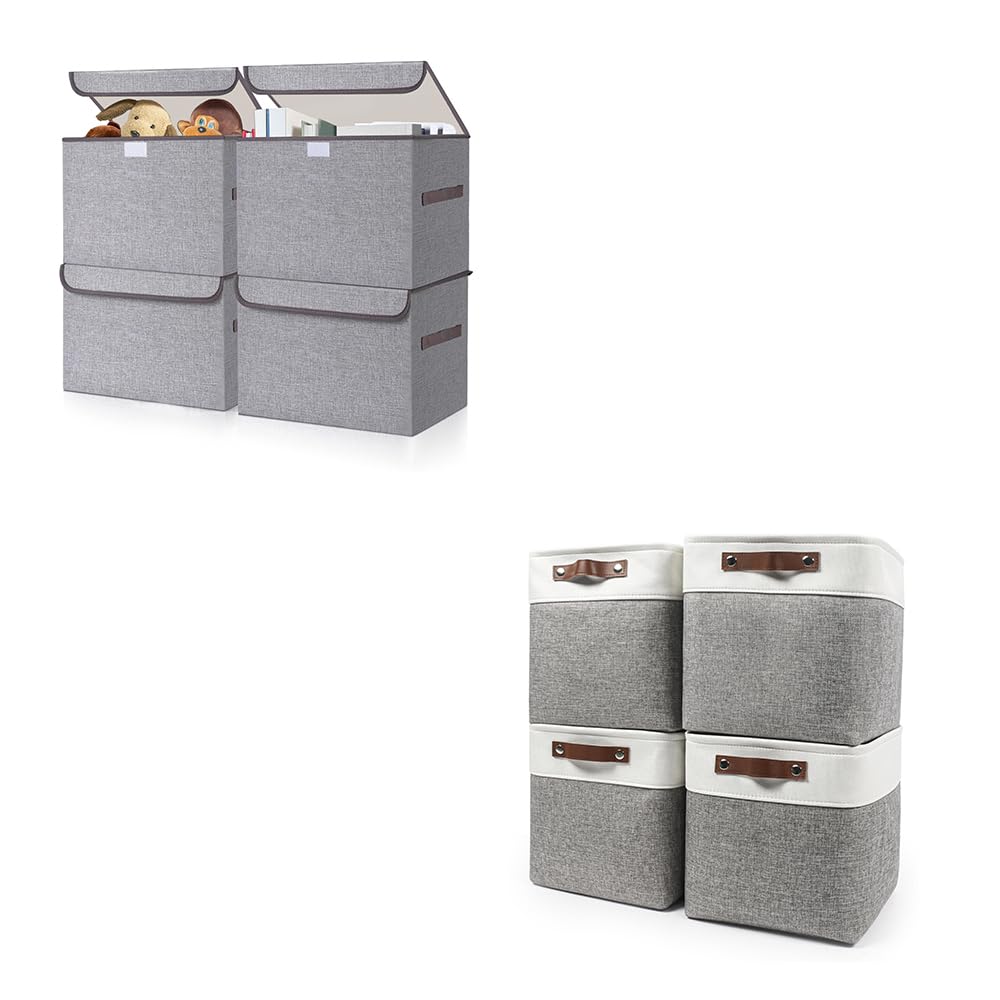 Bagnizer 14.6 x 9.5 x 9.5”storage bin with lids and 11 x 11 x 11” storage cube